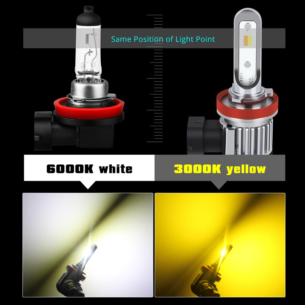 HB4 9006 LED Switchback Fog Lights Bulbs, Dual Color White/Yellow – Car ...